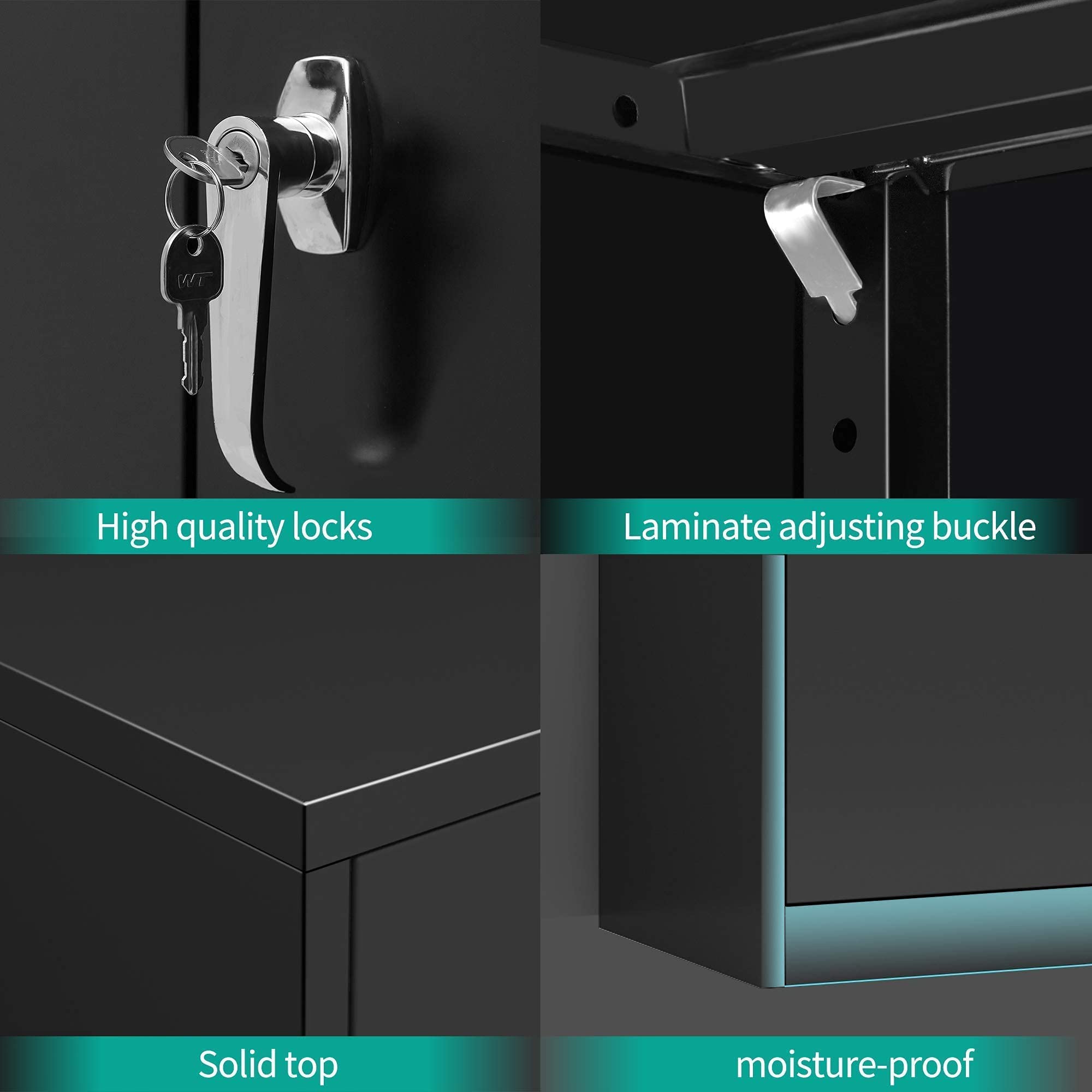 AOBABO Metal Storage Cabinet, 72 Inches Locking Steel Storage Cabinet ...