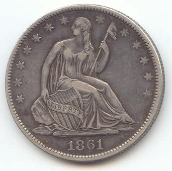 1861 O Seated Liberty Half Dollar Extra Fine Details at Amazon's Collectible Coins Store