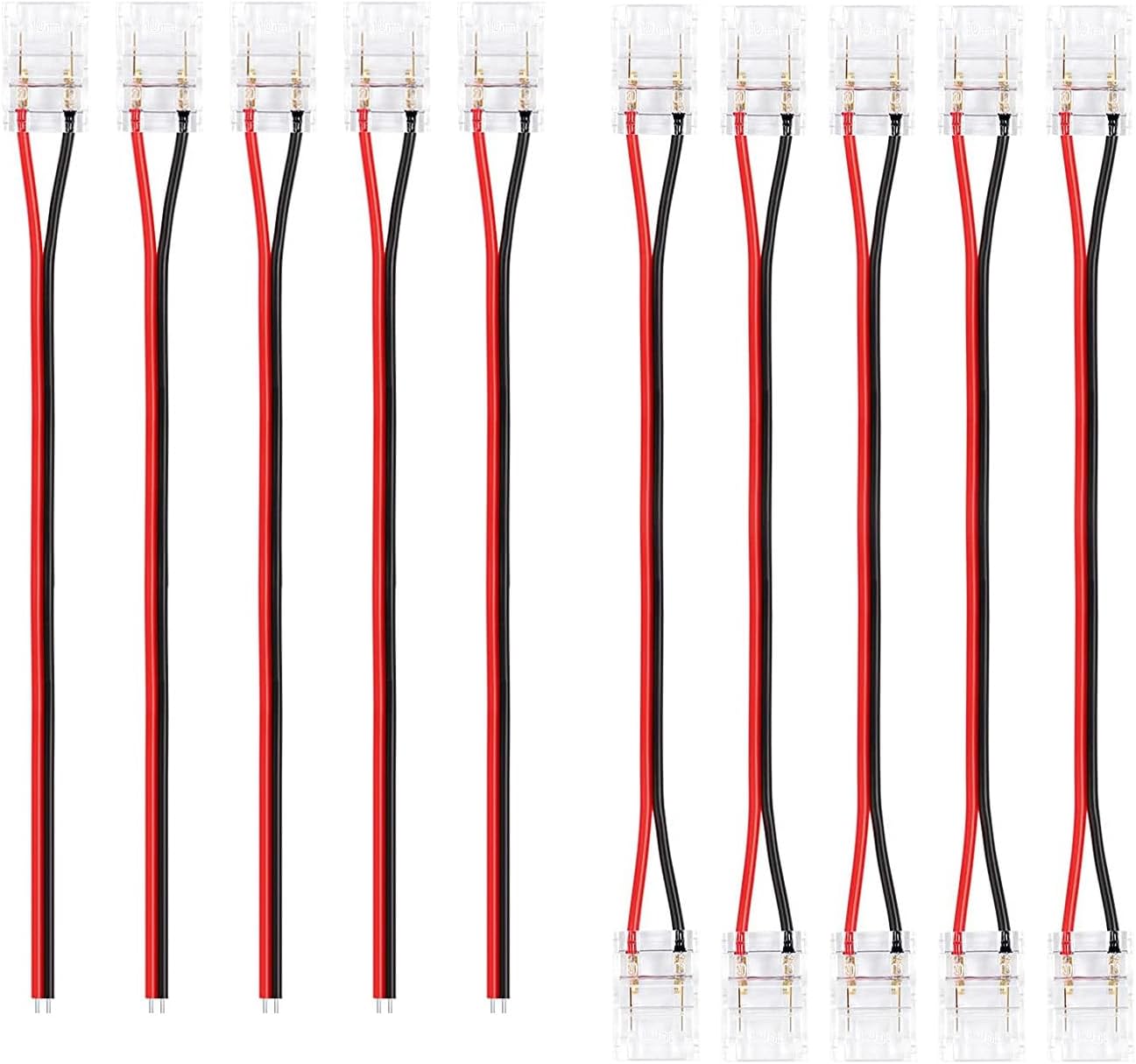 ENQIMAOYI COB LED Light Strip Connectors 2-pin 10mm LED Extension ...