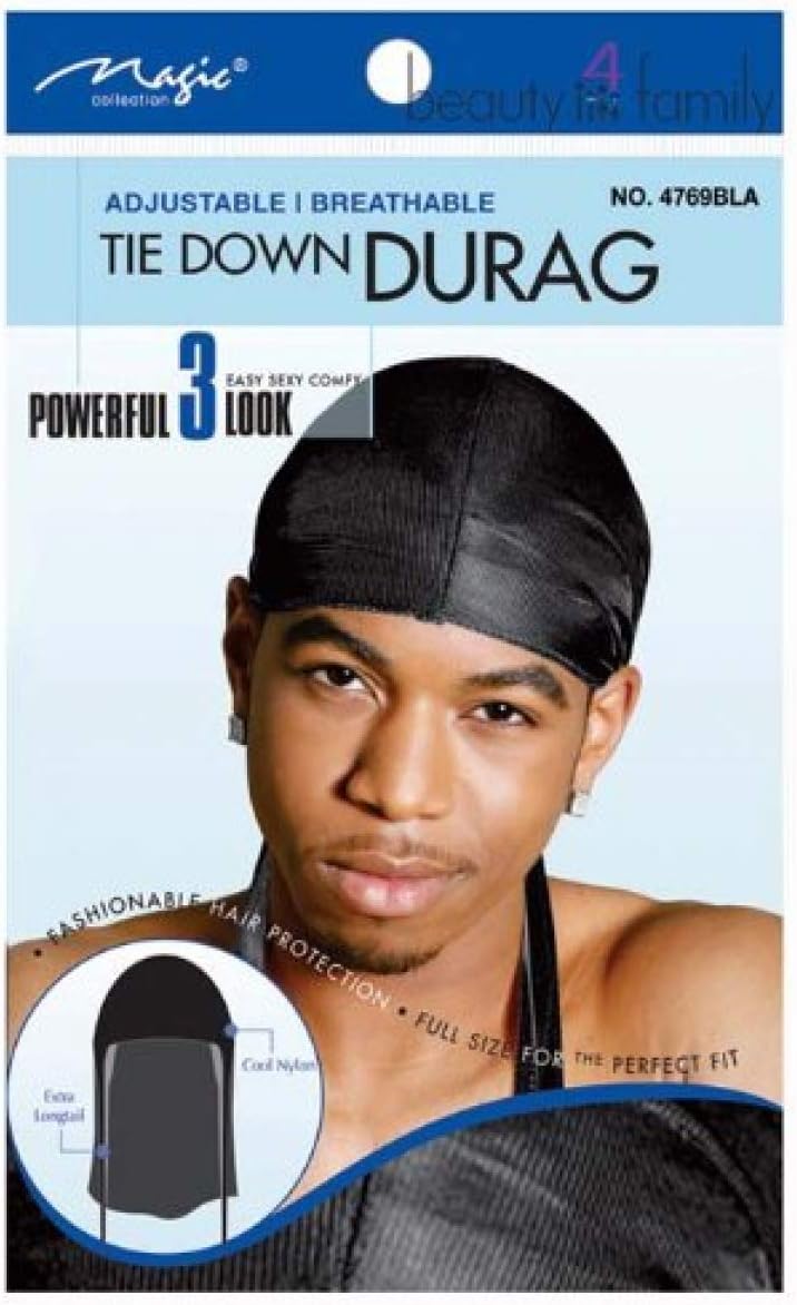 Breathable Durag for Men One size fits All Black : Amazon.co.uk: Fashion