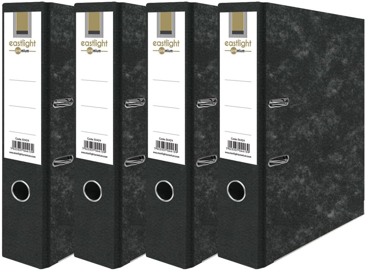 Eastlight A4 Extra Strong Marble Black Lever Arch Files Document ...
