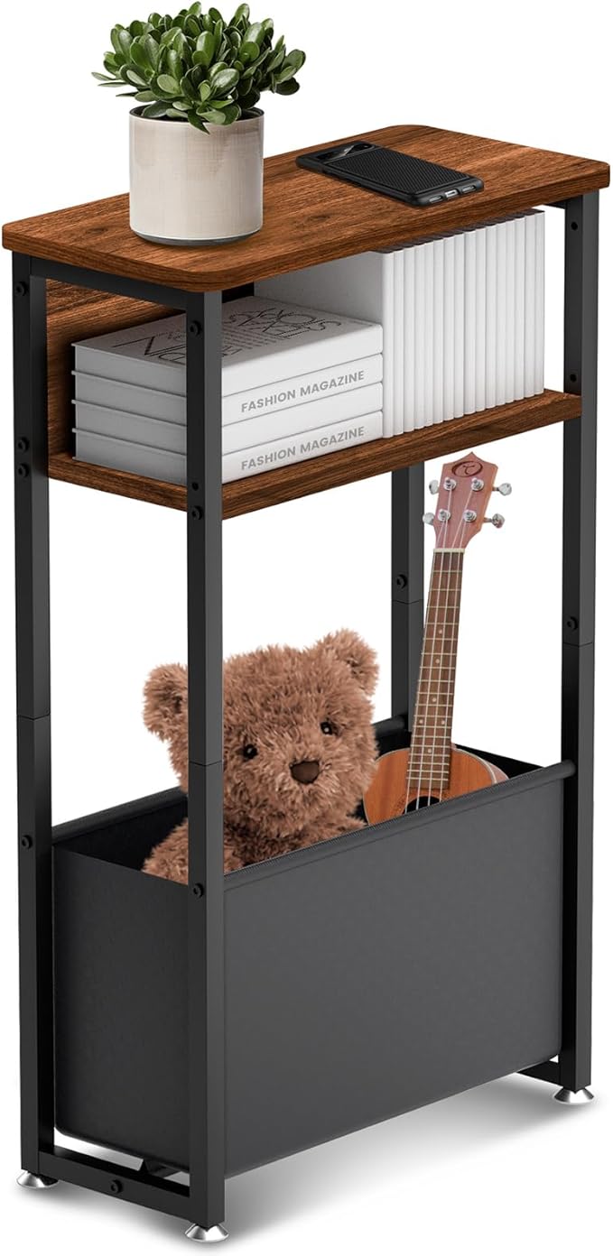 Amazon.com: Narrow Side Table end Table Slim Sofa Table Bedside Table ...