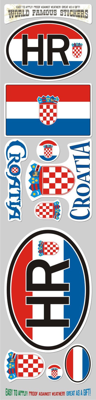 Amazon.com: Croatia 10 Stickers Set Croatian Flag Decal Bumper stiker ...