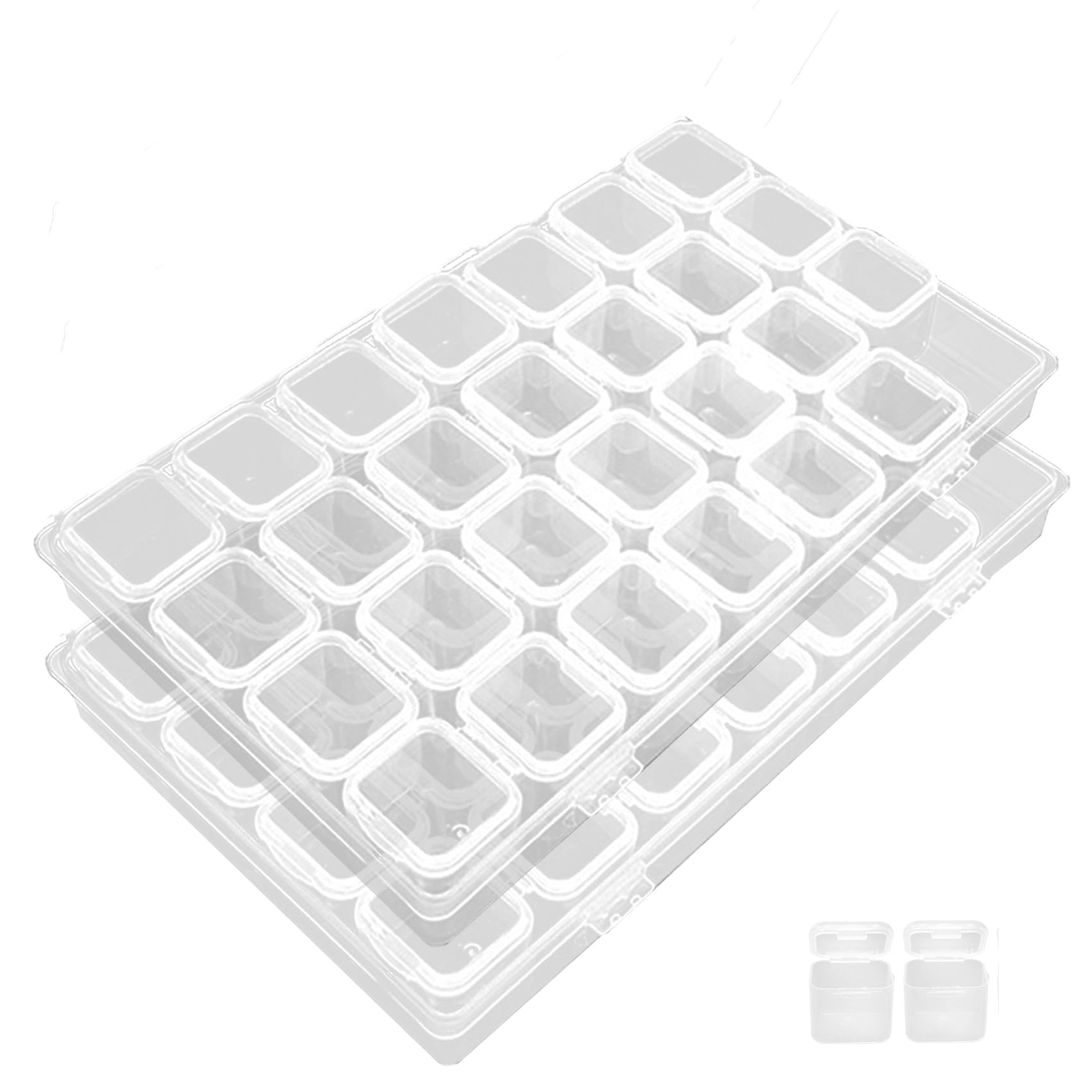 Gem Box MIOINEY Compartment Storage Box 72 Grids Acrylic Organizer Box ...