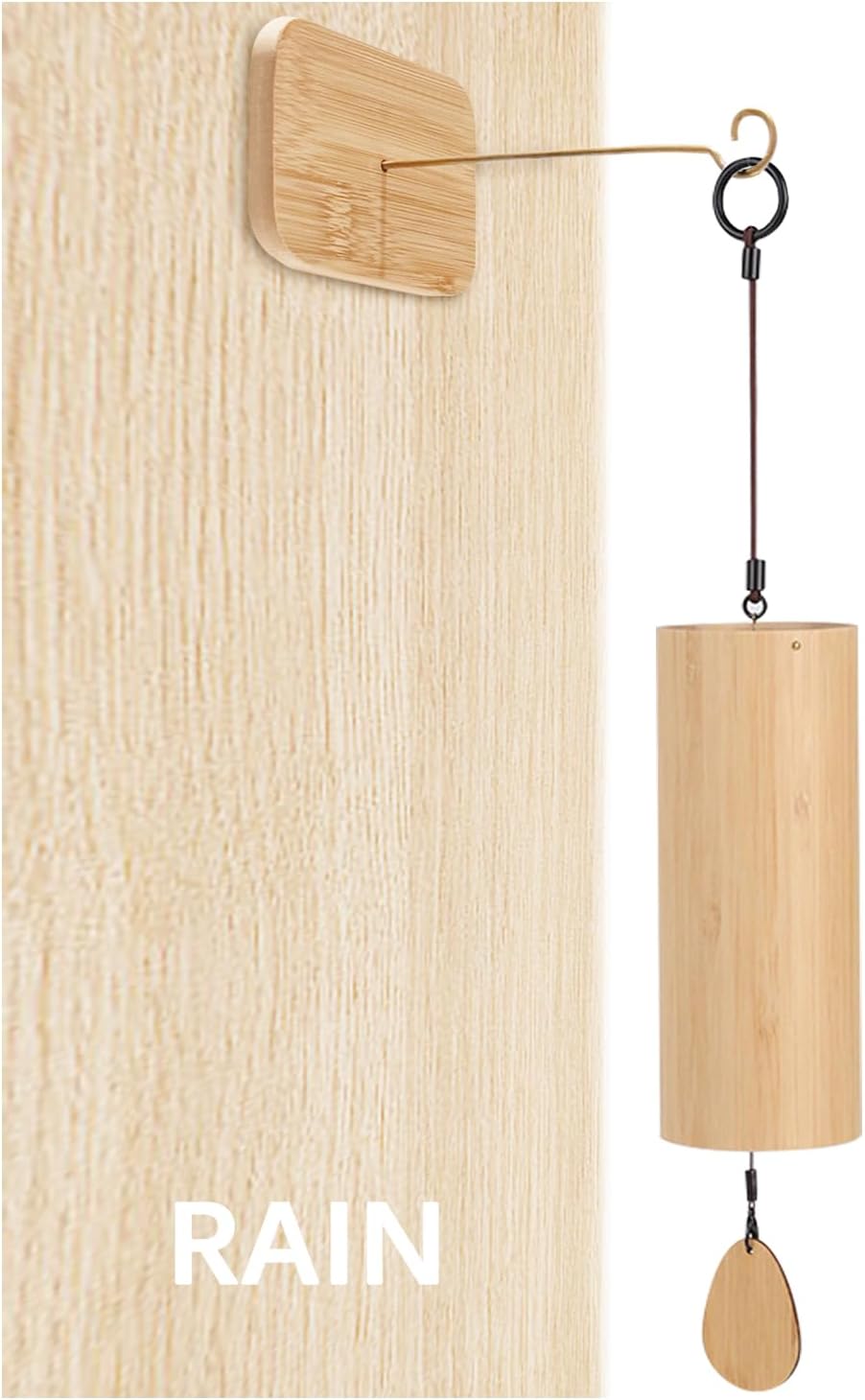 Amazon.com : OLizee® Natural Bamboo Healing Wind Chime Decorative ...