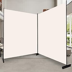 6FT 2 Panel Privacy Screen, 142'' Wide Fabric Indoor Room Divider Wall ...