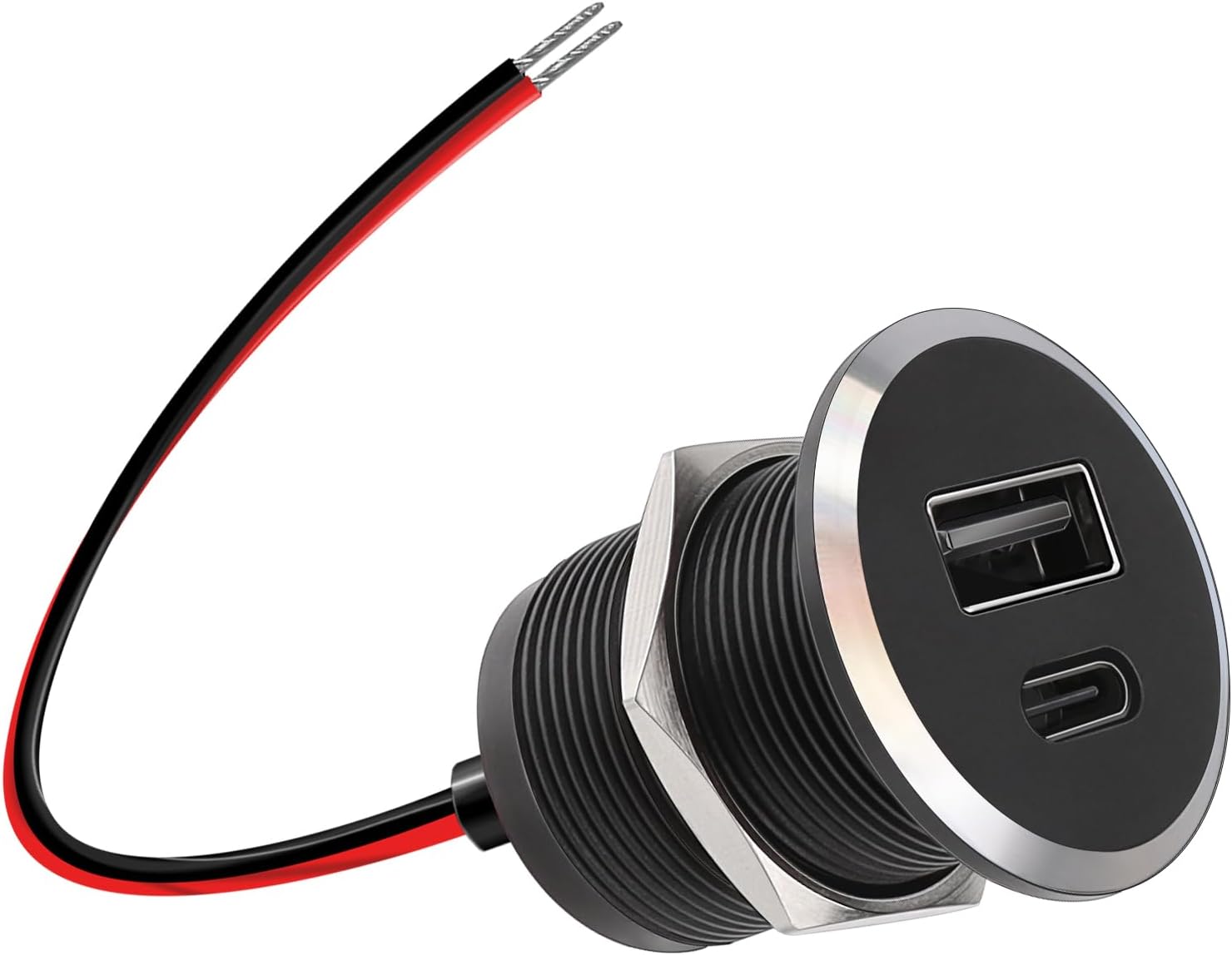 Obeaming 12V USB C Socket Campervan Outlet All Aluminum 24W QC 3.0 USB ...