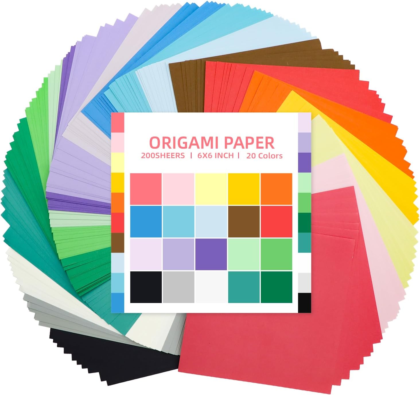 Amazon.com: Double Sided Square Colored Paper 6X6 Inch Cute Colorful ...
