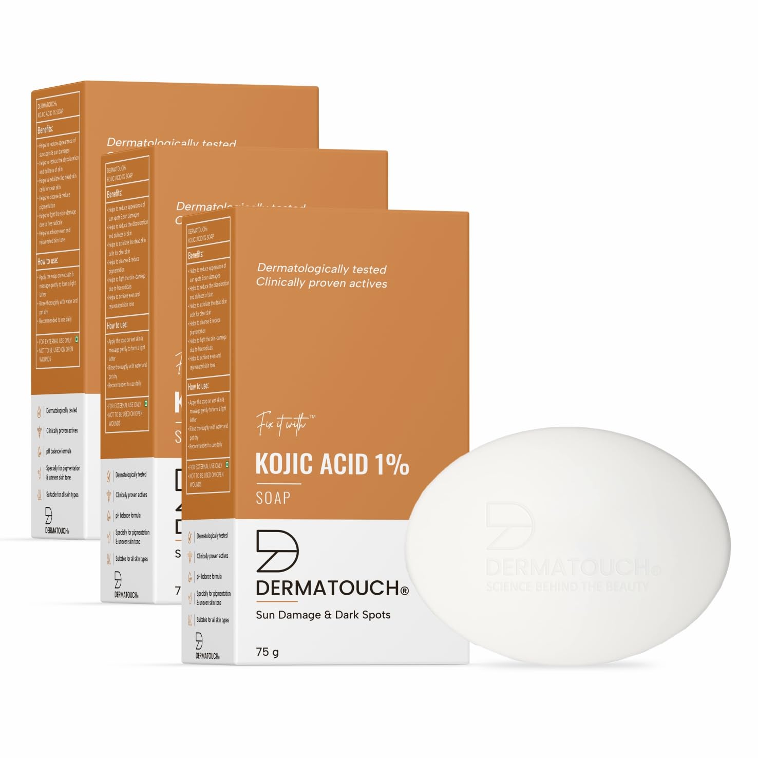 Buy DERMATOUCH Kojic Acid 1% Soap with Glutathione | For Pigmentation ...