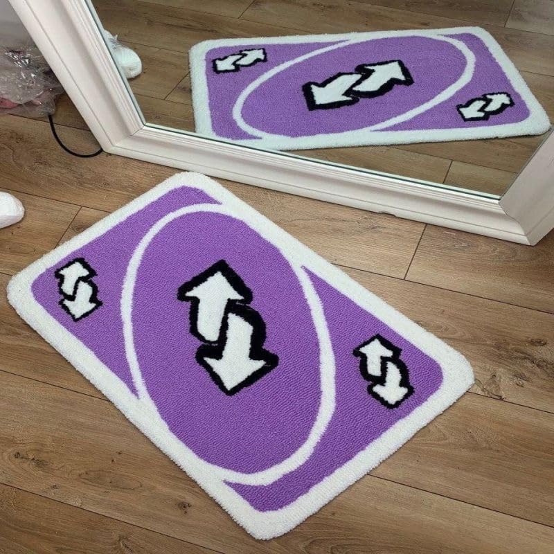 Amazon.com: Uno Card Rug Rainbow Reverse Doormat Tutfing Rug Anti-Slip ...