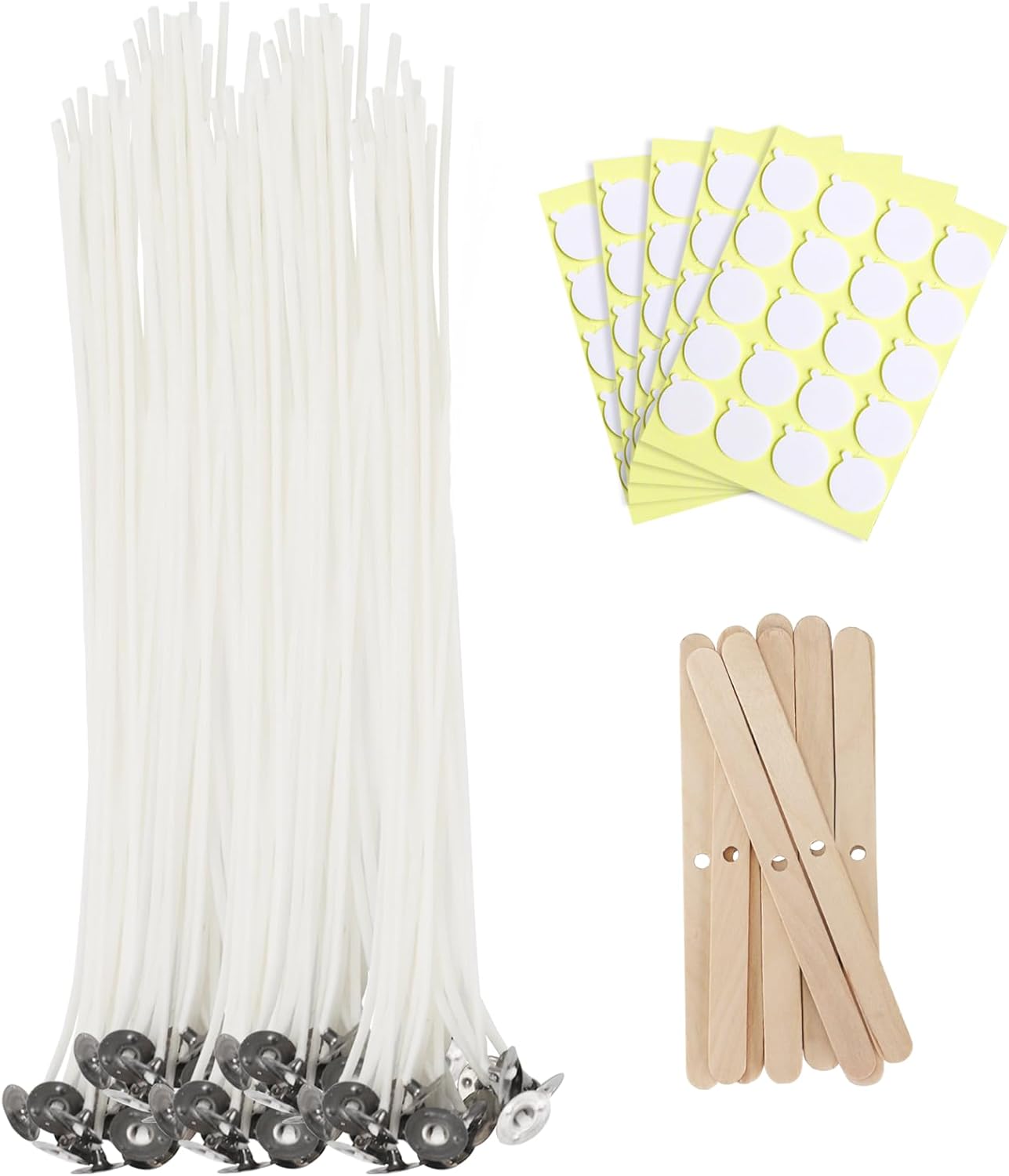 Amazon.com: JEAWIWI Candle Wicks for Candle Making 12 in 100 Pcs with ...
