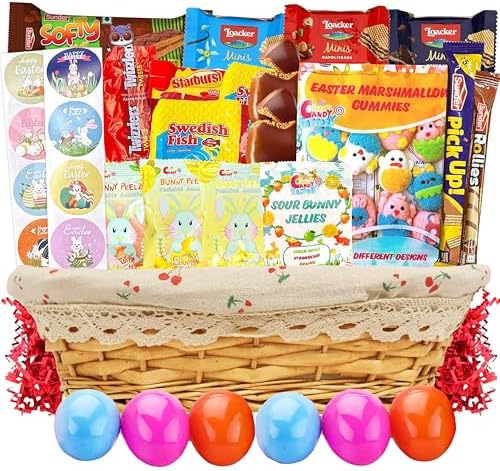Amazon.com : Easter Snack Basket with Liner (50 Count) Filled with ...