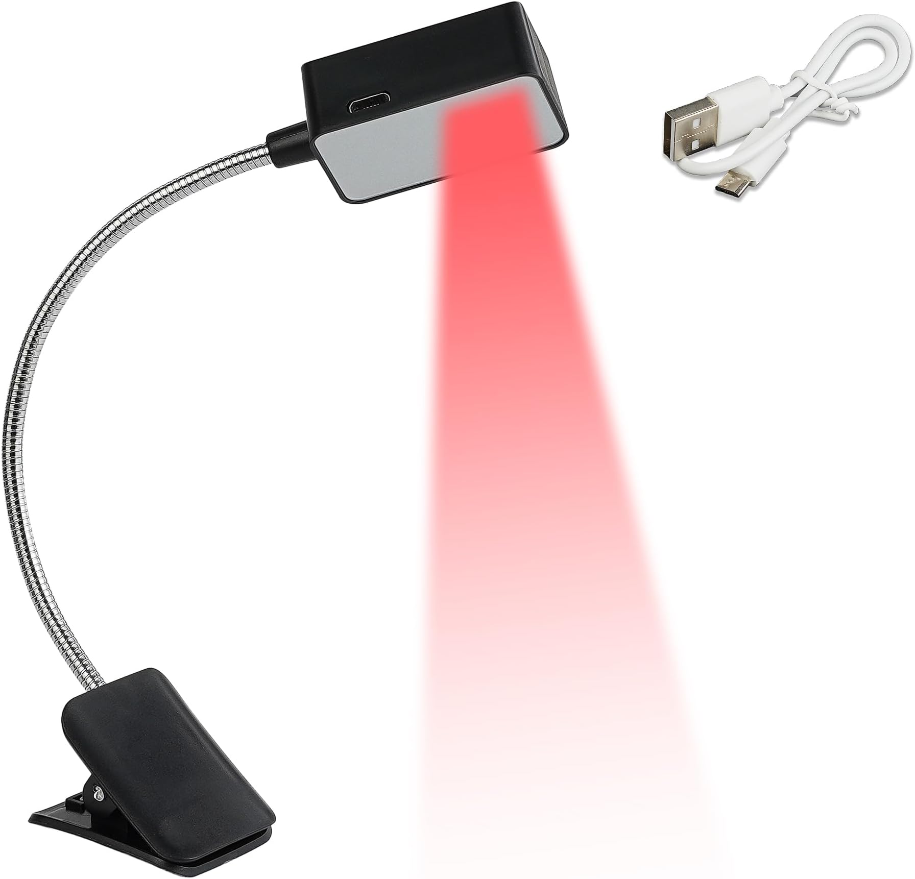 Red Reading Light Rechargeable Clip On Book Light Lamp for Reading in ...