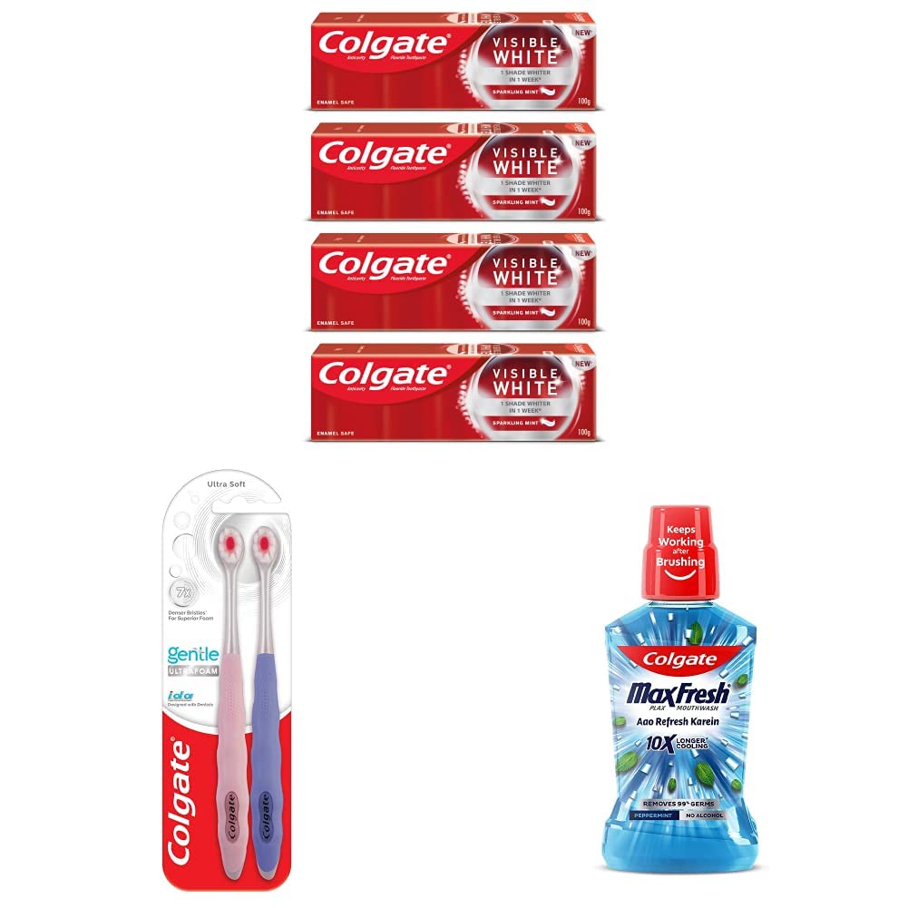 Colgate Visible White Teeth Whitening Toothpaste, Pack of 400gÂ(100g X ...