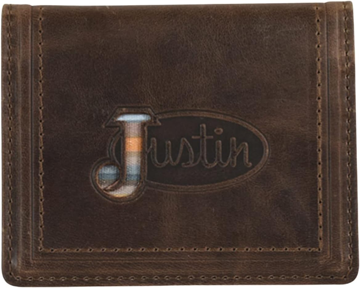 Justin Men's Front Pocket Serape Bifold Wallet Brown One Size at Amazon ...