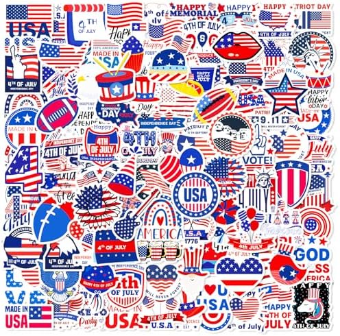 Amazon.com: 188 Patriotic Stickers 4th of July Stickers USA Tattoos ...