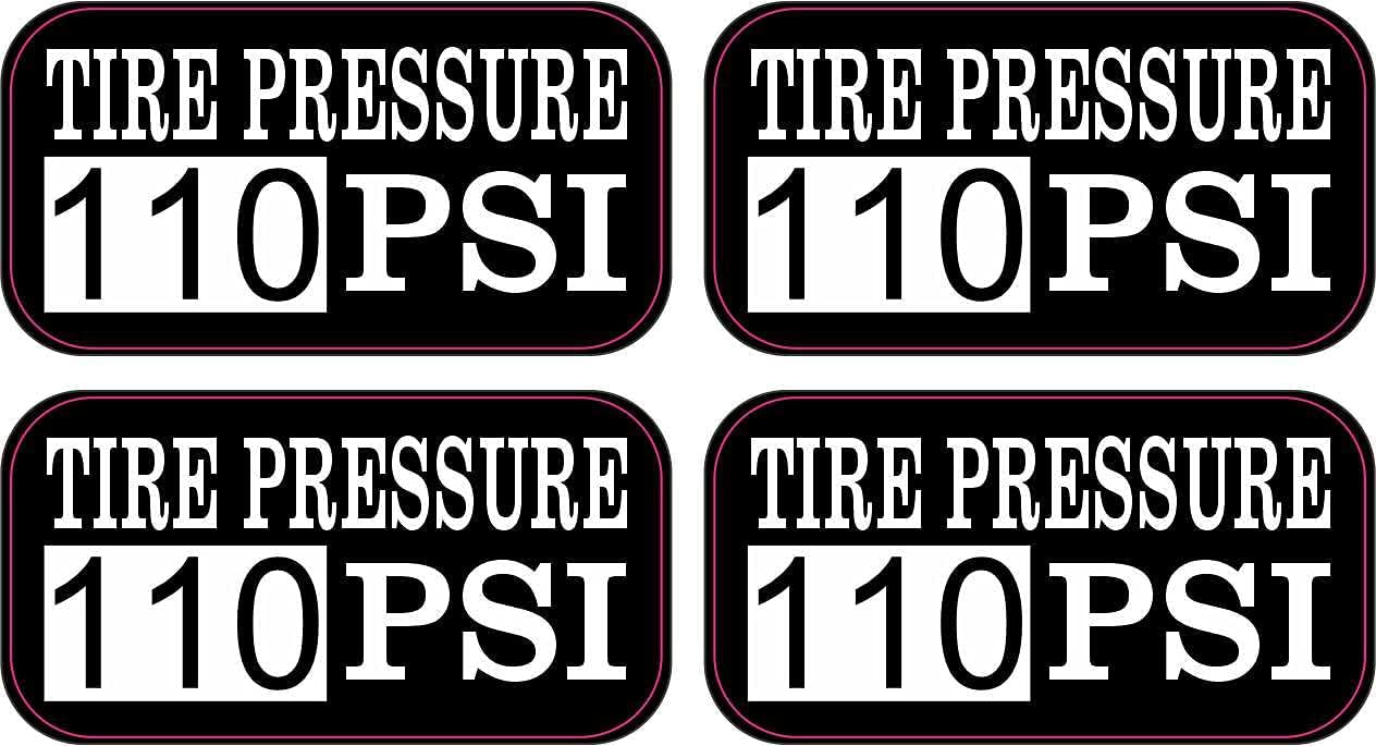 Amazon.com - StickerTalk Tire Pressure 110 PSI Vinyl Stickers, 1 Sheet ...