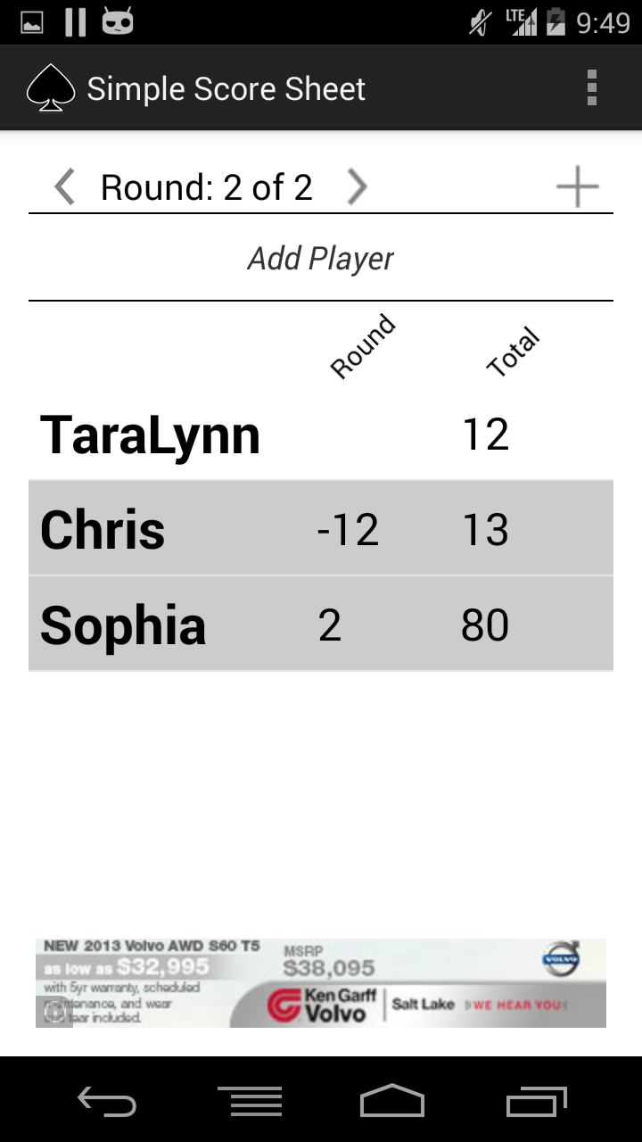 Simple Score Sheet - App on Amazon Appstore