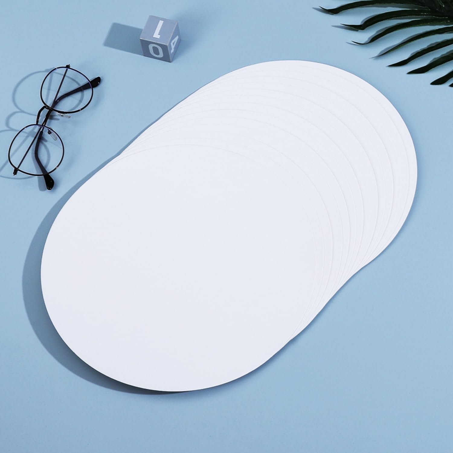 Amazon.com: KYMY 50 pcs White Round Cardstock Paper, 200gsm Thick ...