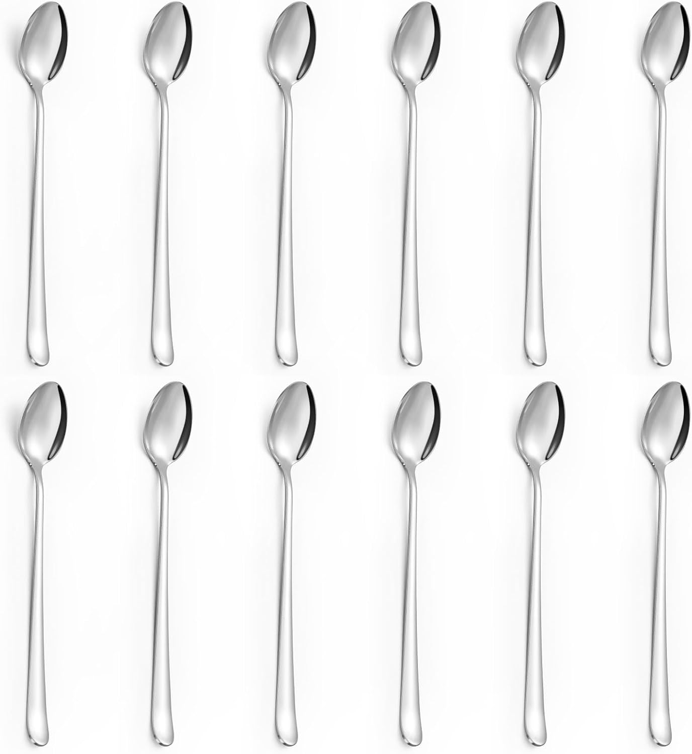 BEWOS Latte Macchiato Spoons, Set of 12, 7.8 Inches (19.7 cm) Long ...