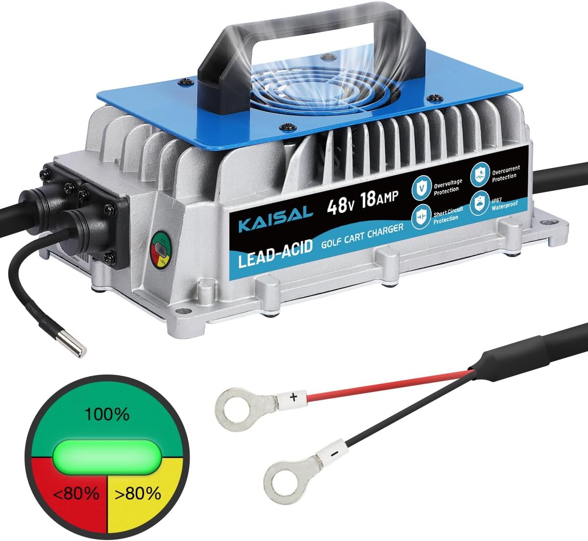 Amazon.com: KAISAL 48V Charger 1250W 18A Golf Cart Battery Charger for ...