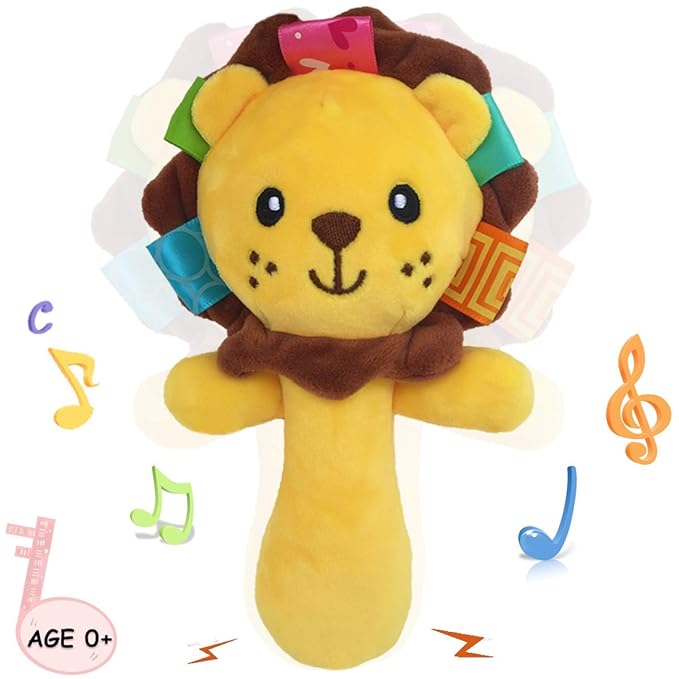 Amazon.com: Soft Baby Rattle Toys Plush Stuffed Animal Hand Rattles for ...