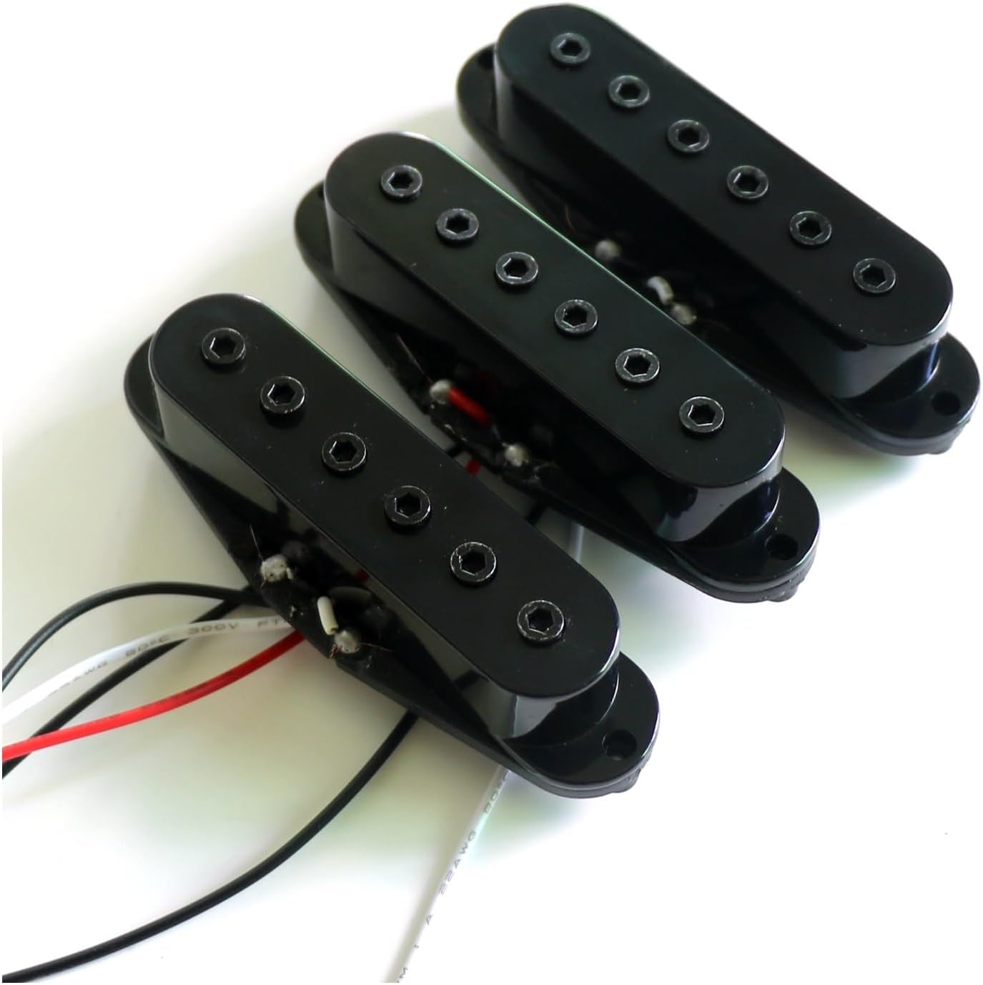 Amazon.com - DZDZDZ 6 Black Hex Pole Piece Single Coil Electric Guitar Pickups with Mounting ...