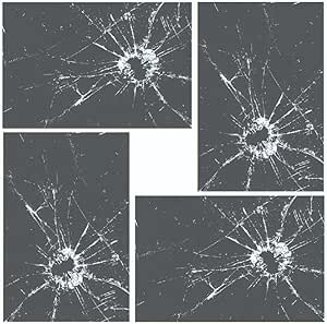 Amazon.com - Broken Glass Decal - 4 Pcs, 5.9 inch Waterproof Stickers ...