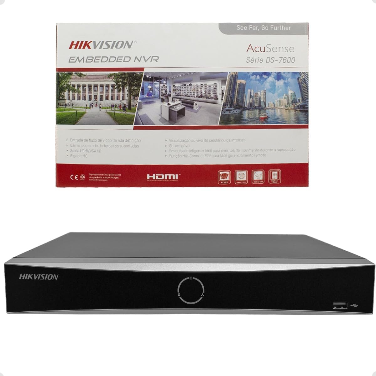 Nvr Hikvision 16 Canais Acusense 4k H.265+ Ds-7616nxi-k1 : Amazon.com ...