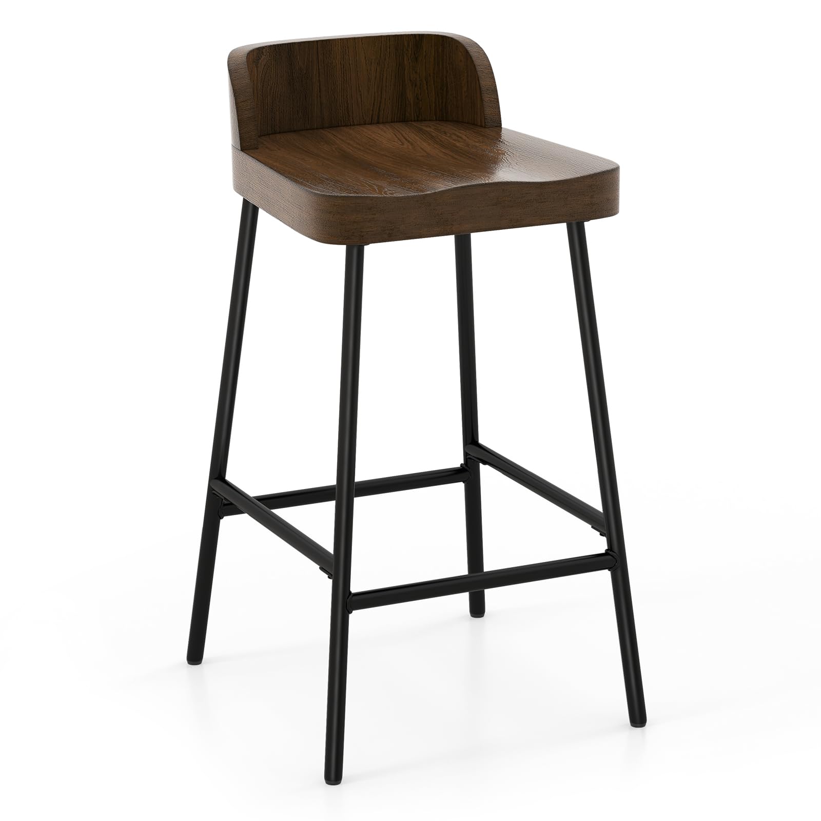Amazon.com: GOFLAME 24.5" Low Back Bar Stool with Curved Seat ...