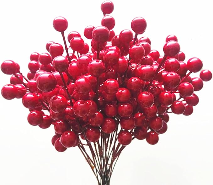Amazon.com: MELUOGE 24 Artificial Berry Stems and Branches, Christmas ...