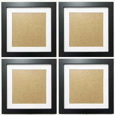 Amazon.com: ZXT-parts Black 6x6 Picture Frames with 4x4 Opening Mat ...