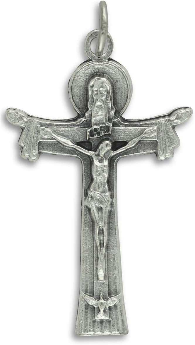 Amazon.com: Gifts Catholic Inc. Holy Trinity Crucifix - Silver Oxidized ...