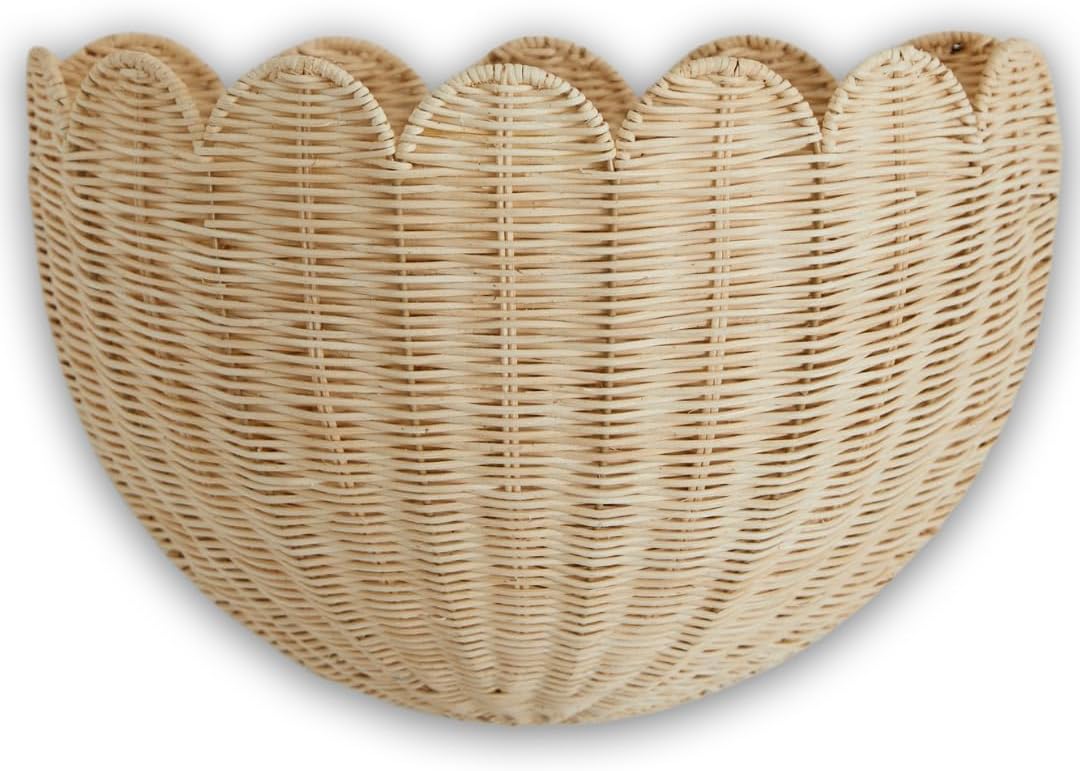 Amazon.com: BEBE BASK Scalloped Wicker Wall Basket - The Original - Hand Woven Basket ...
