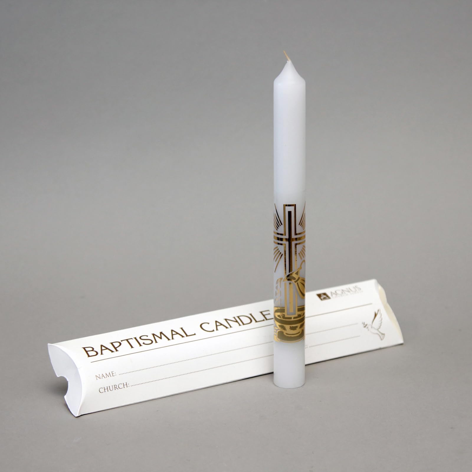 Pure White Baptismal Candle – Single Candle in Writable Presentation ...