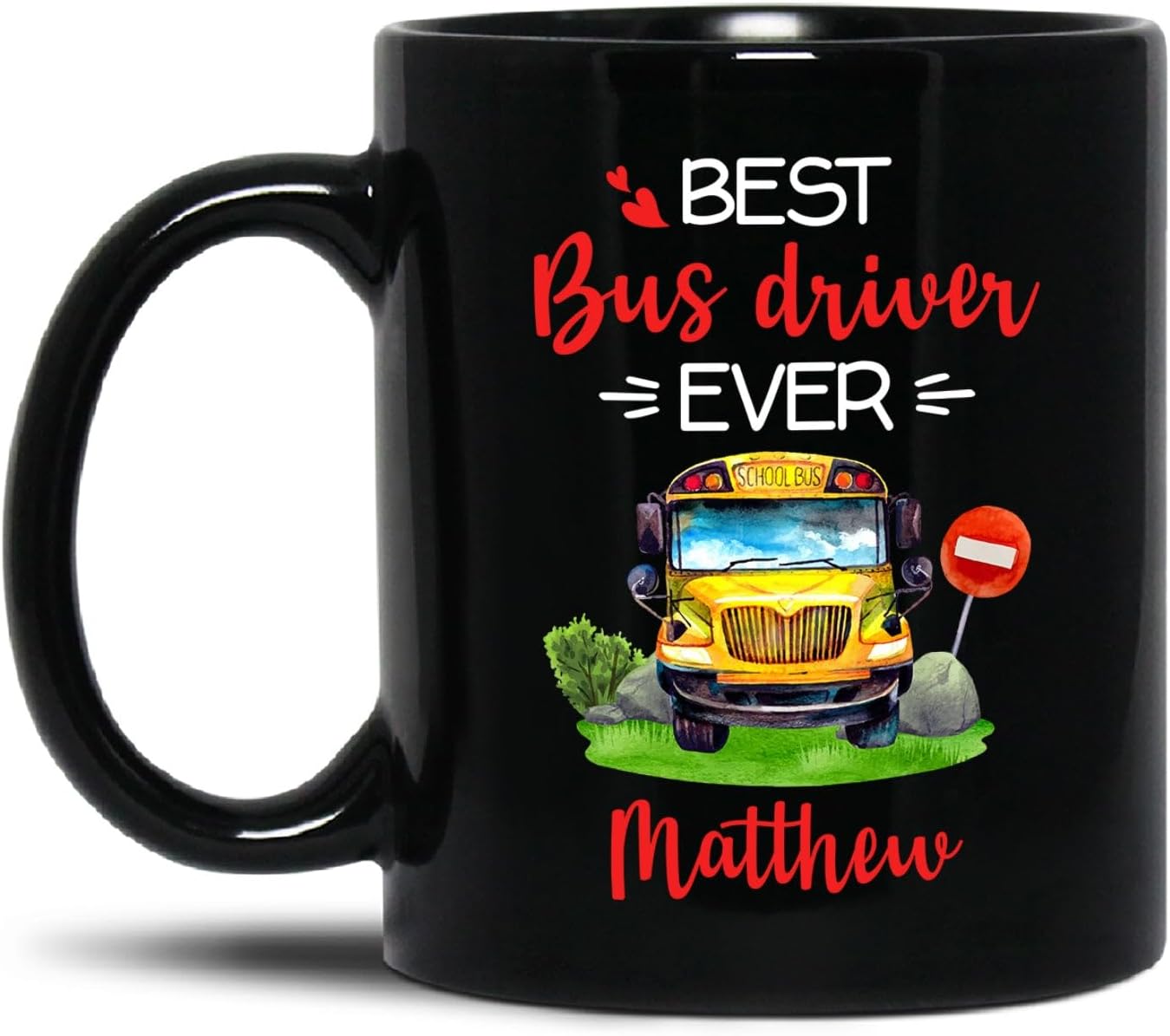Amazon.com: Best Bus Driver Ever Gift, Custom Ceramic Mug With Bus ...