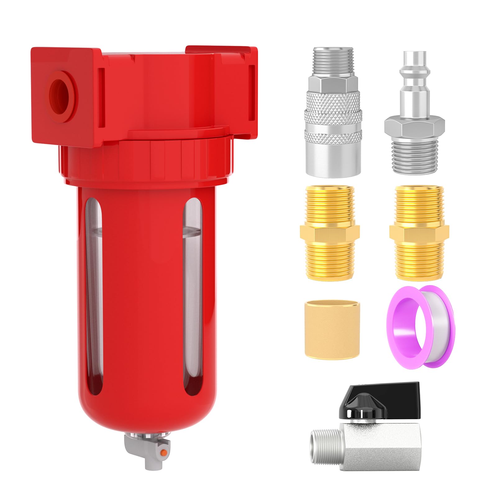 Buy MEANLIN 1/2" NPT Zinc Alloy Air Compressor Moisture Filter, Air ...