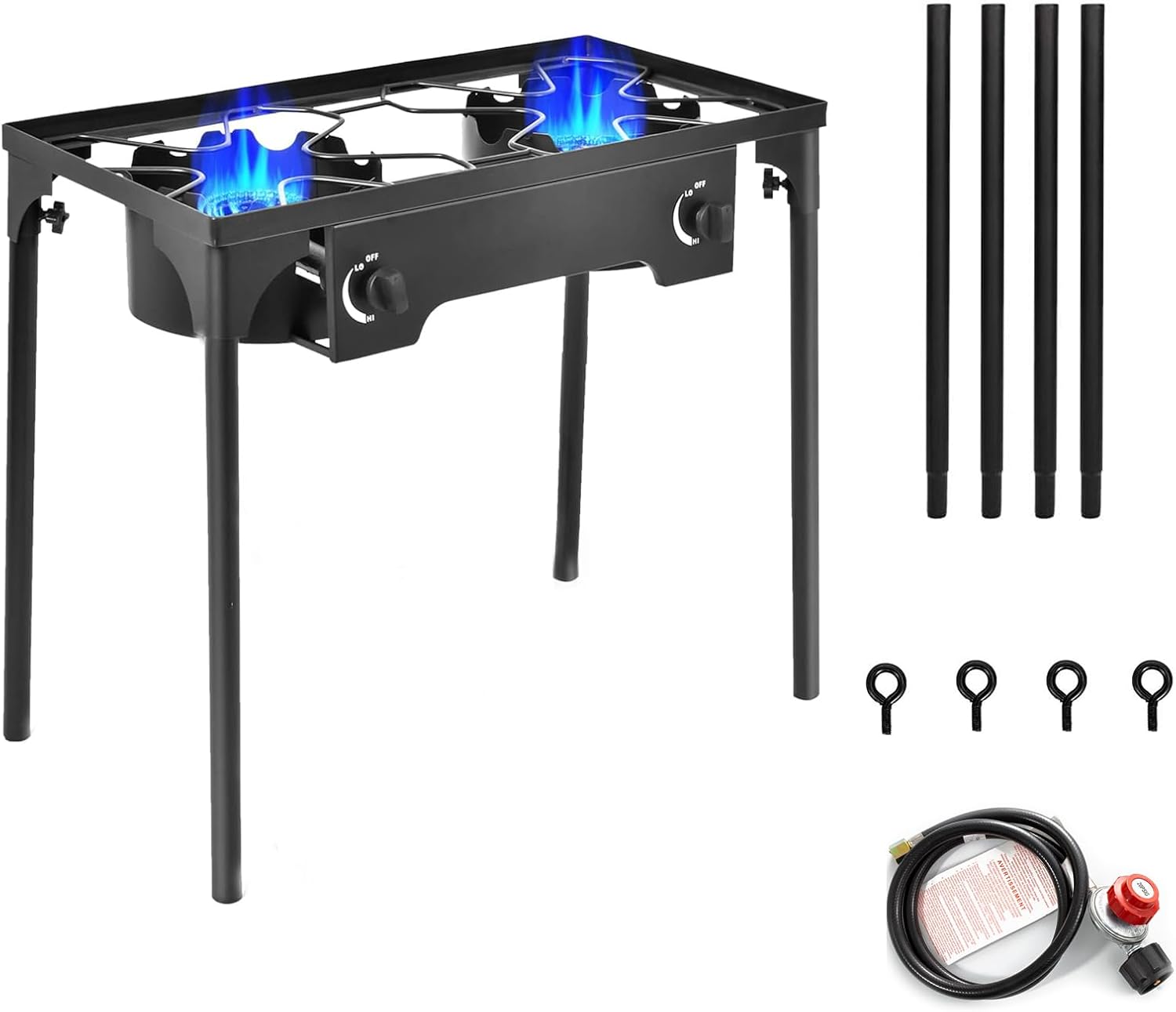 Amazon.com: DESENNIE Double Burner Two Burner Propane Stove Heavy Duty Outdoor Camping Stove ...