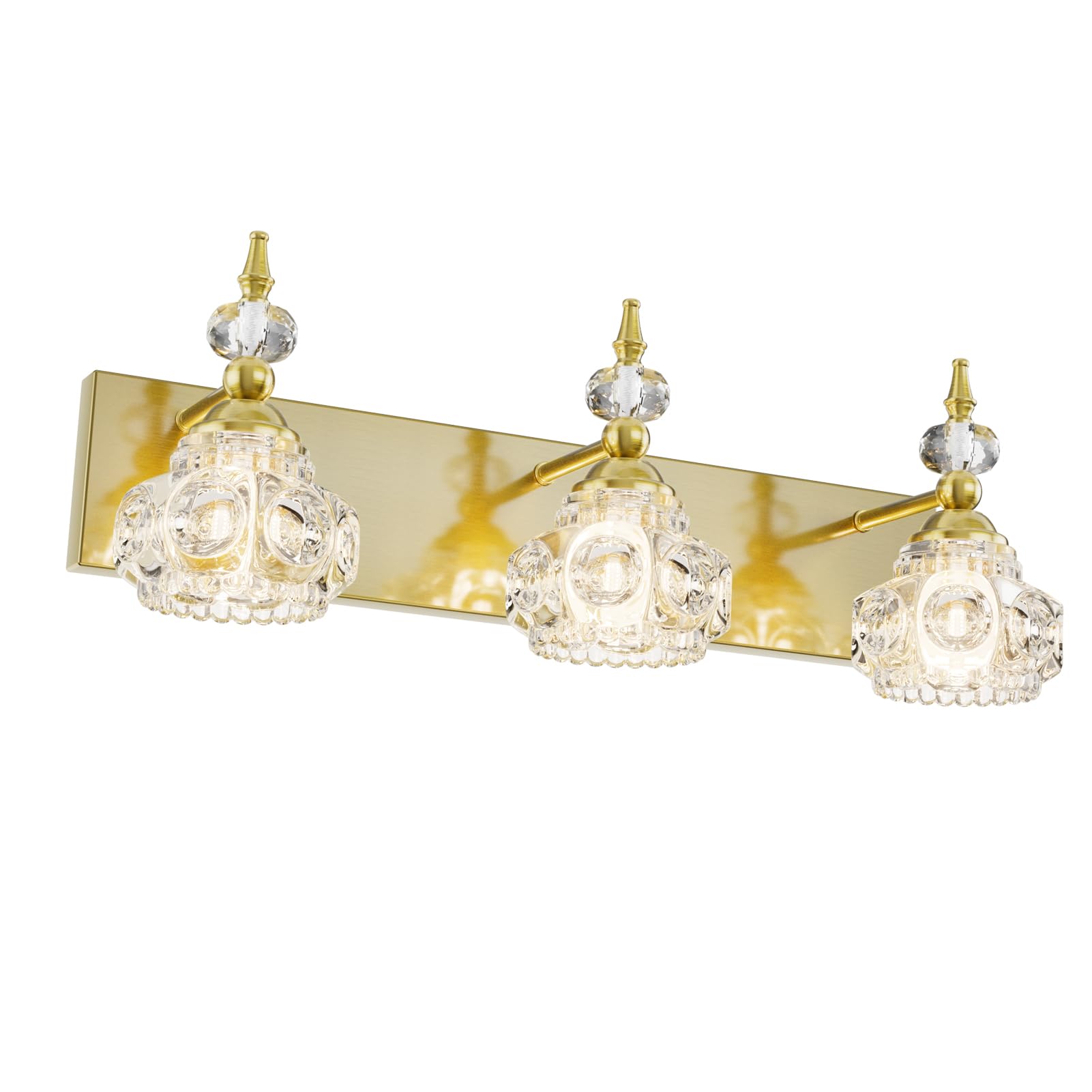 Tipace Vintage 3-Light Wall Sconces Modern Brass Bathroom Vanity ...