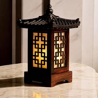 Traditional Korean Wood Lamp | Handmade Asian Oriental Table Lantern ...