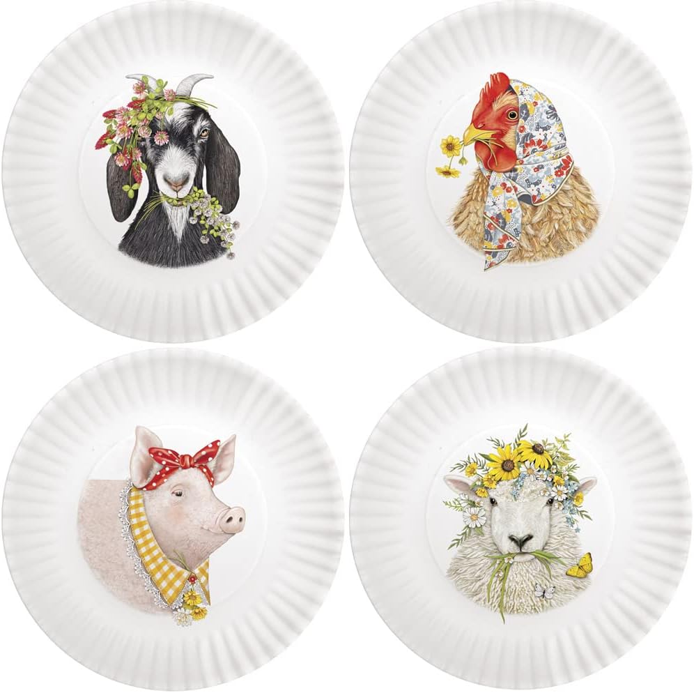 Amazon.com | One Hundred 80 Degrees Farmhouse Animals Melamine "Paper ...