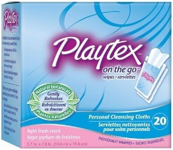 Amazon.com: Playtex On-The-Go Flushable Personal Cleansing Cloths-20 ct ...