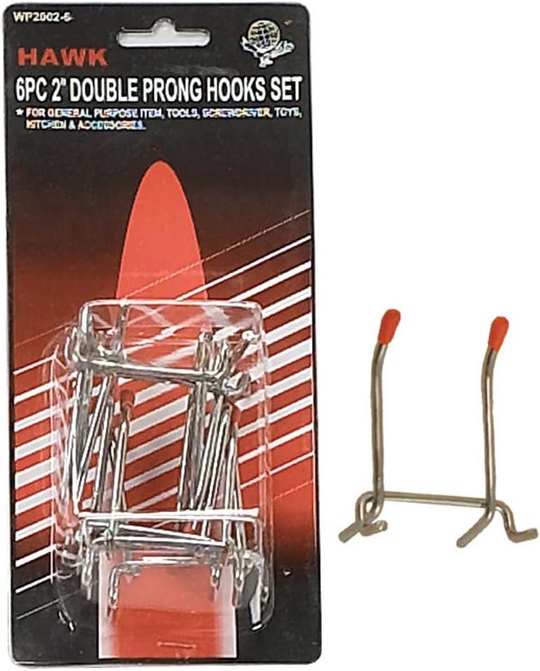 Amazon.com: ToolUSA 6 Piece 2" Double Prong Universal Peg Hooks ...