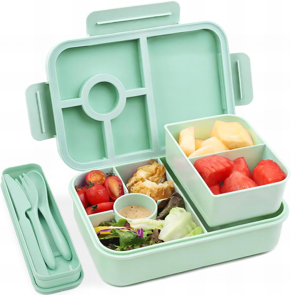 Amazon.com: Bugucat Bento Box, 1300ml Meal Holder for Adults/Kids, 6 ...