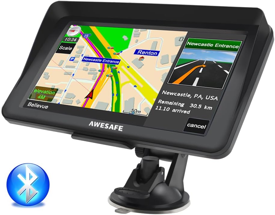 AWESAFE Navigationsgeräte für Auto, 7 Zoll Touchscreen, 2023 Europa ...