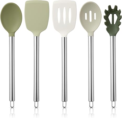 Amazon.com: COOK WITH COLOR Silicone Cooking Utensils, Kitchen Utensil ...