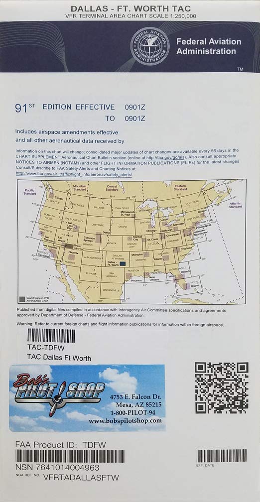 Buy FAA Charts FAA Chart VFR TAC DALLAS FT WORTH TDFW (Current Edition ...