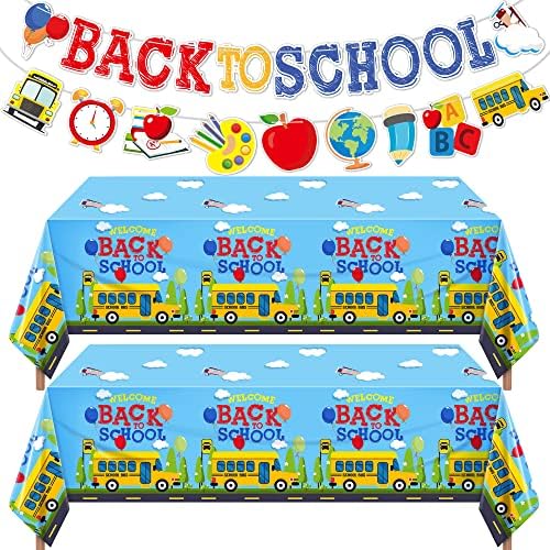 Amazon.com: 3 Pieces Back to School Tablecloth Welcome Back to School ...