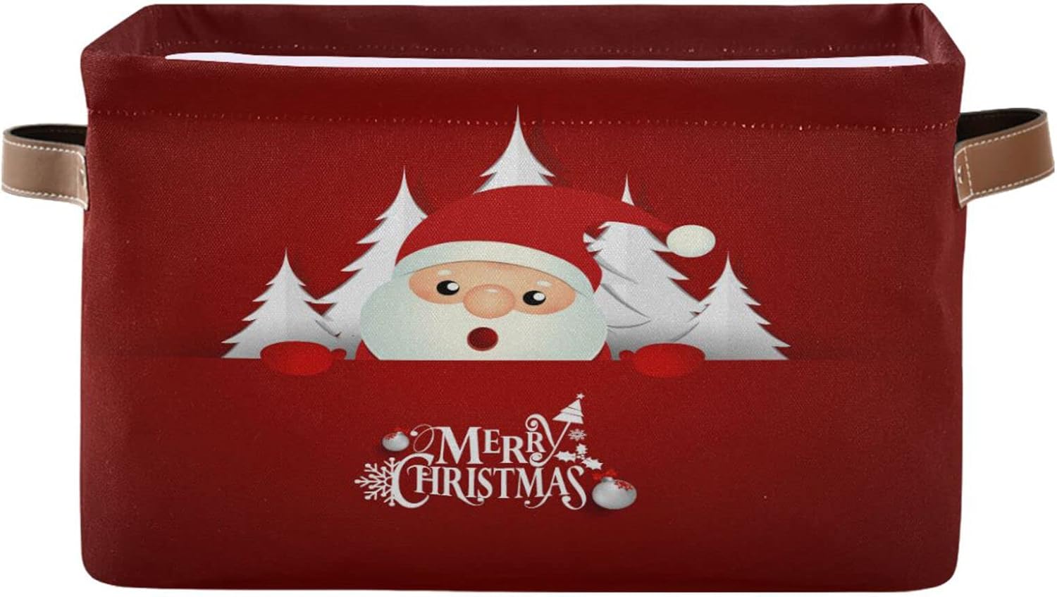 Amazon.com: ALAZA Christmas Santa Claus Red Foldable Storage Box ...