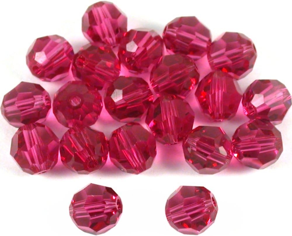 Amazon.com: 20 Fuchsia Round Made with Swarovski Crystal Beads Parts ...